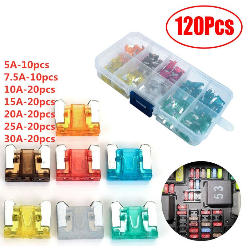 Jual 120 Pcs Sekering Tancap Micro / Box Fuse Sekering Set | Shopee ...
