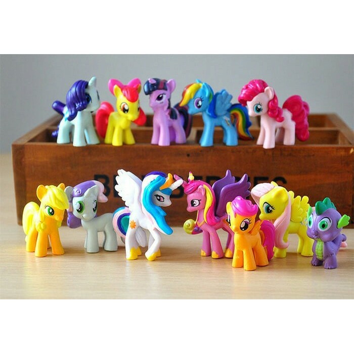 Jual Figure Kuda Pony Set isi 12 / Figur mainan kue unicorn poni topper ...