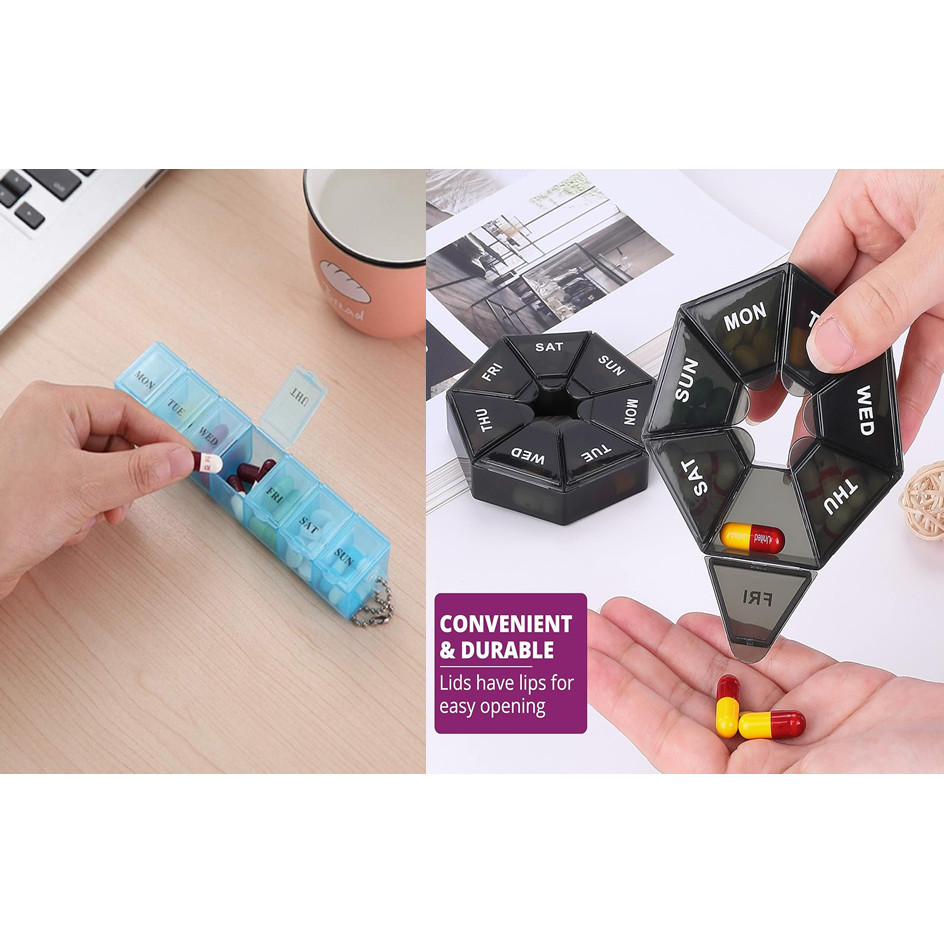 Jual Kotak Obat Travel 7 Hari Wadah Penyimpanan Dispenser Portable Pil ...
