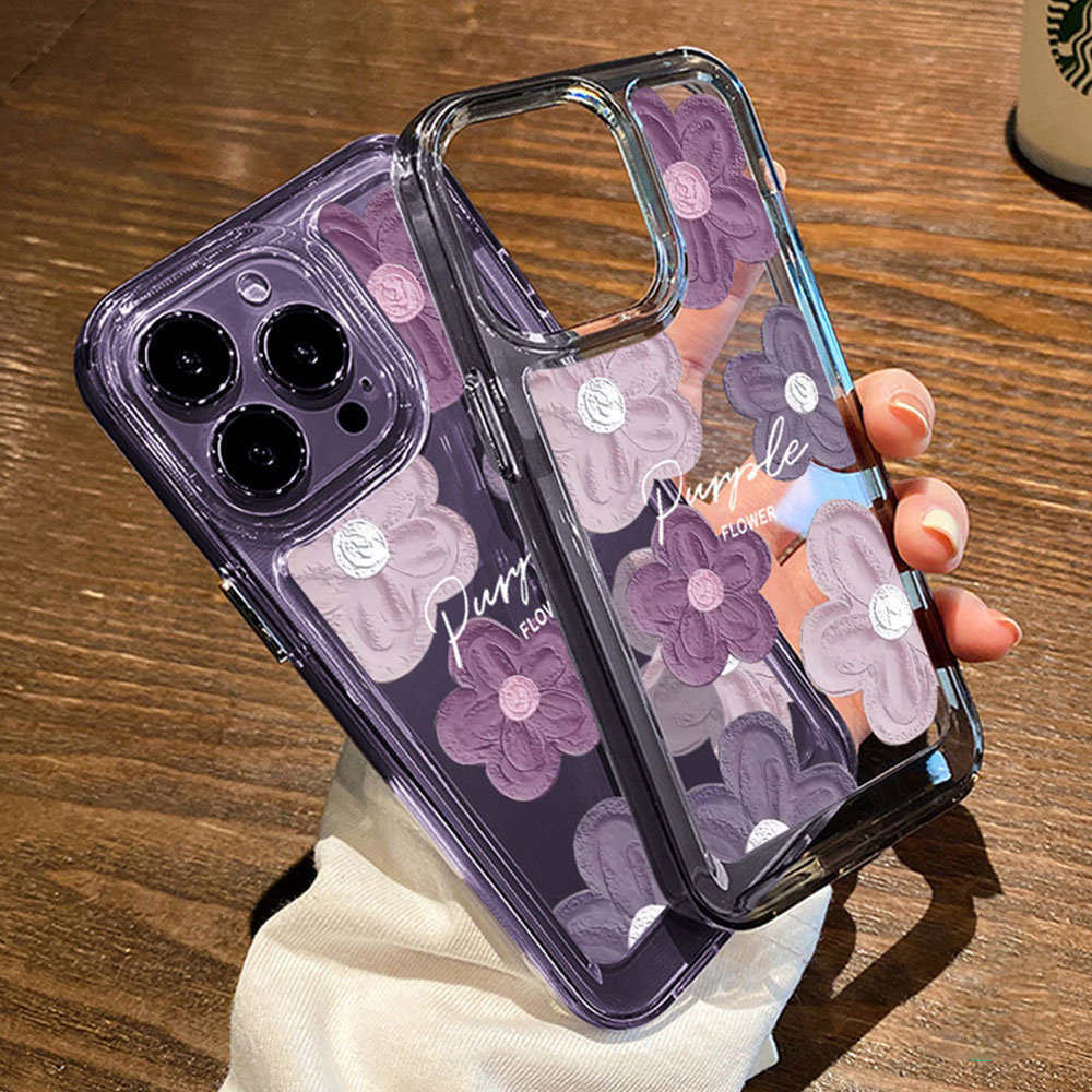 Jual Bunga Ungu Yang Elegan Transparan Soft Case Oppo A60 Reno 12 11f