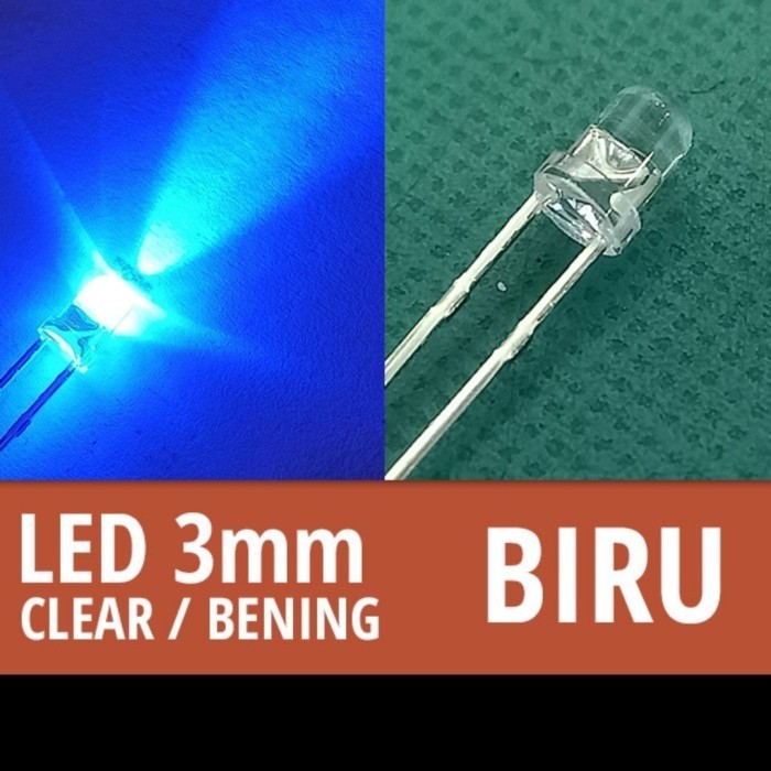 Jual 3mm led bening nyala biru blue 3 mm lampu led 3mm biru -ASK25 ...