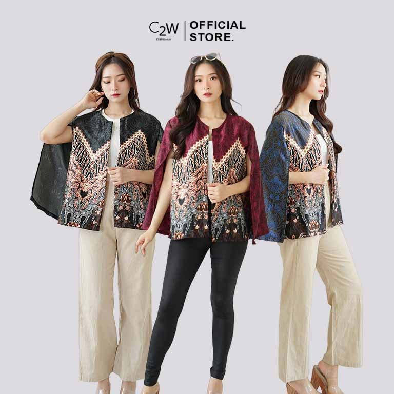 Jual C2W Clothtowear Rompi Batik Formal Wanita All Size Satin Women's ...