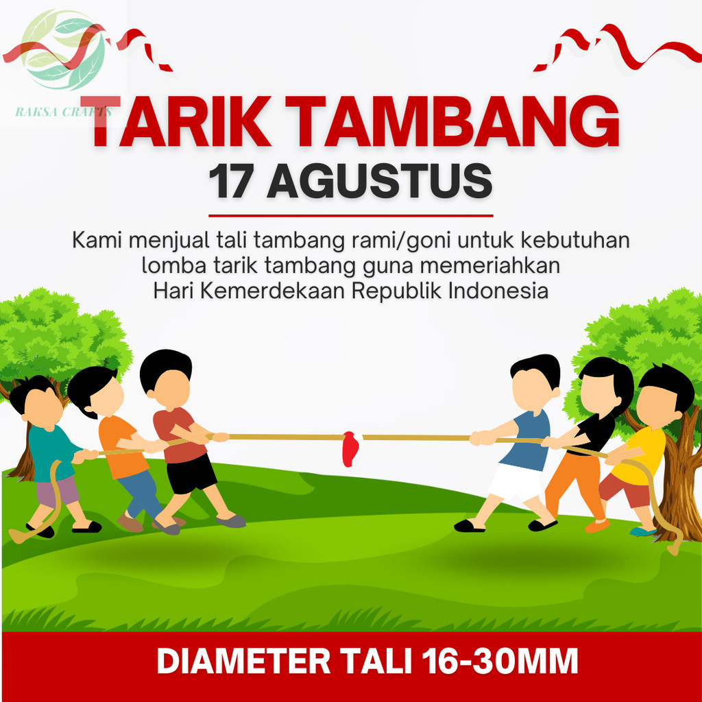 Jual Tali Tarik Tambang Premium Uk 16 - 30mm [ Per Meter ] / Tali Lomba ...