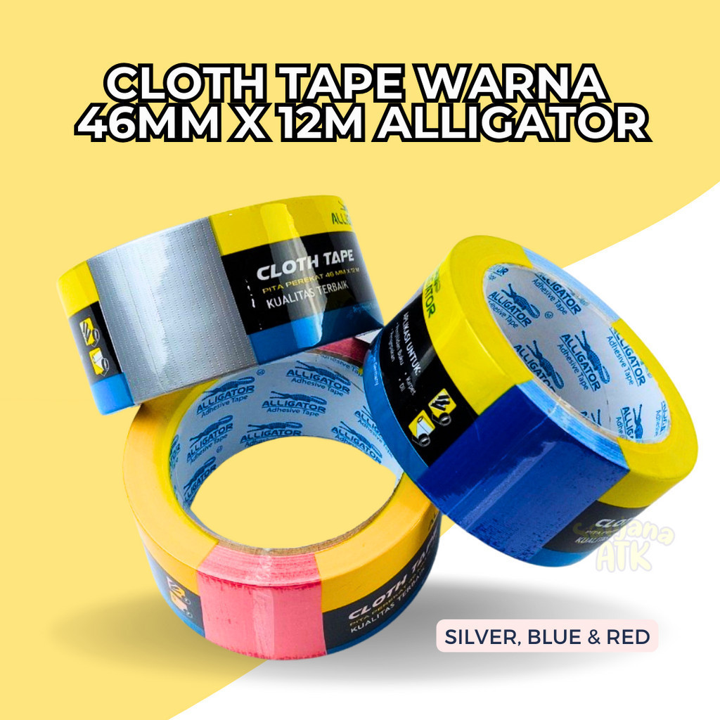 Jual Lakban Kain Warna / Isolasi Kain Silver, Red, Blue / Cloth Tape ...