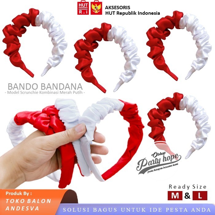 Jual Bando Scrunchie Merah Putih / Bando HUT RI / Bando Dirgahayu Ri ...