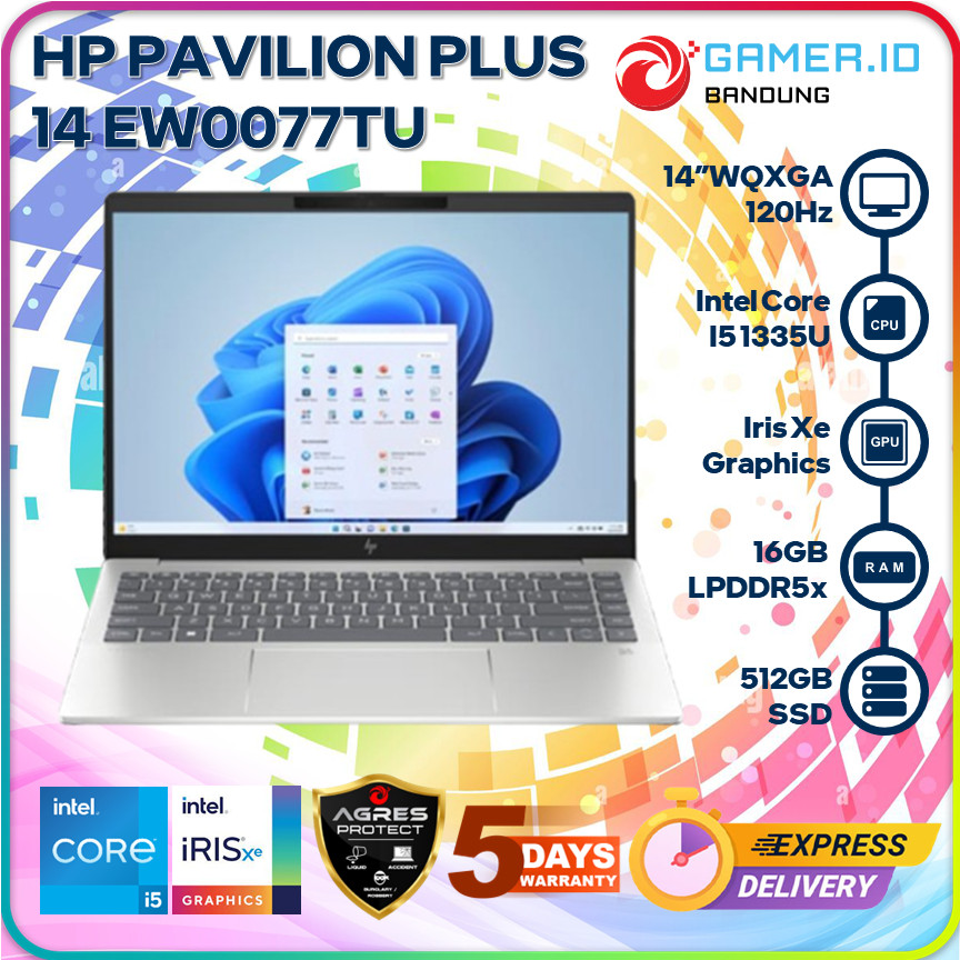 Jual HP PAVILION PLUS 14 EW0077TU I5 1335U 16GB 512GB 14" WQXGA OLED 120HZ | Shopee Indonesia