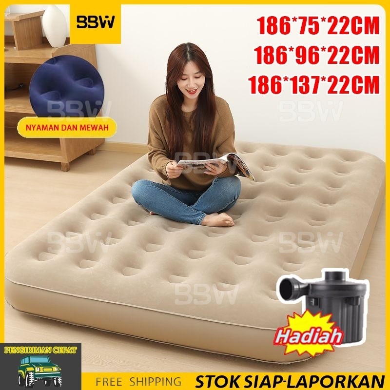 Jual BBW Matras Tidur Kasur Angin Pompa Tiup Double Air Bed Free pompa ...