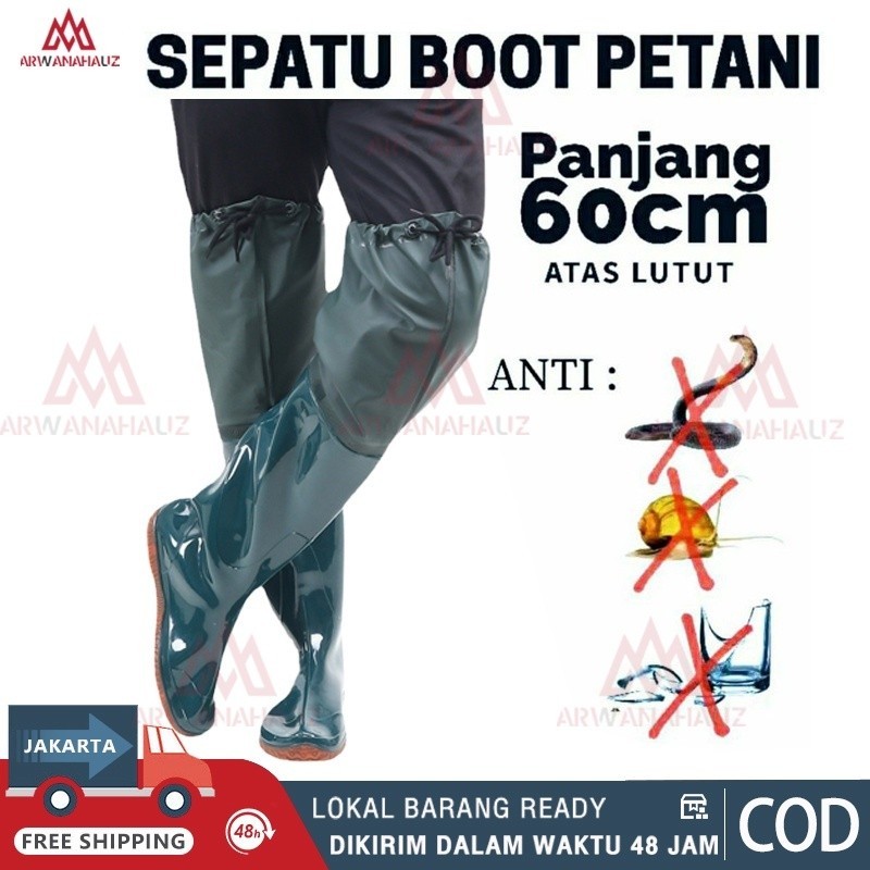 Jual 60CM SEPATU BOOT KARET PETANI SAWAH TERNAK MANCING TERNAK MANCING ...