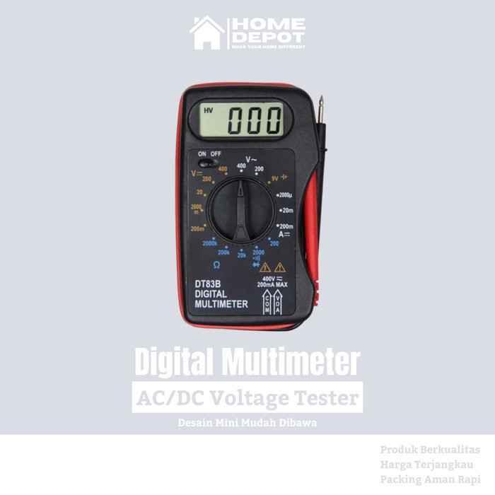 Jual Digital Multimeter AC/DC Voltage Tester Pocket Size | Shopee Indonesia