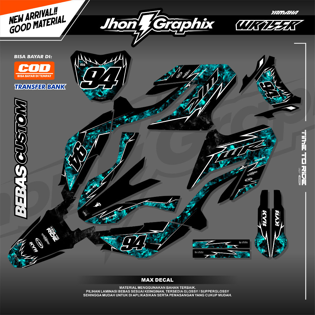 Jual DECAL WR155 FULL BODY SUPERMOTO / STICKER YAMAHA WR155 R KEREN By ...