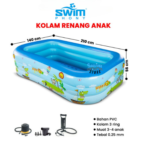 Jual Swimstore Kolam Renang Anak 210x140x56cm 3 Ring Layer Motif Kolam ...