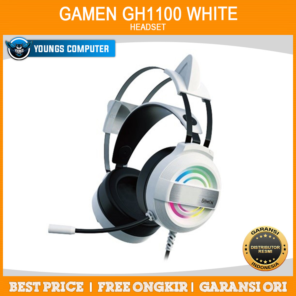 Jual Headset GAMEN GH1100 White Gaming | Shopee Indonesia