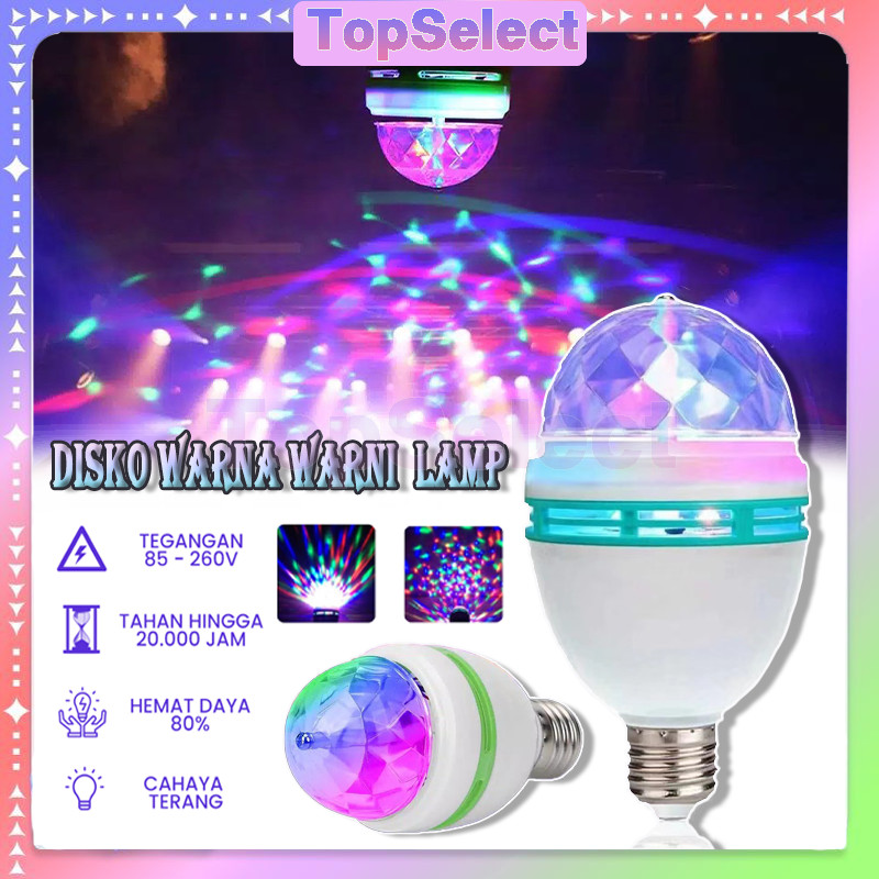 Jual Disko Warna Warni Putar LED Lamp / Lampu DISCO LED Fitting mini ...