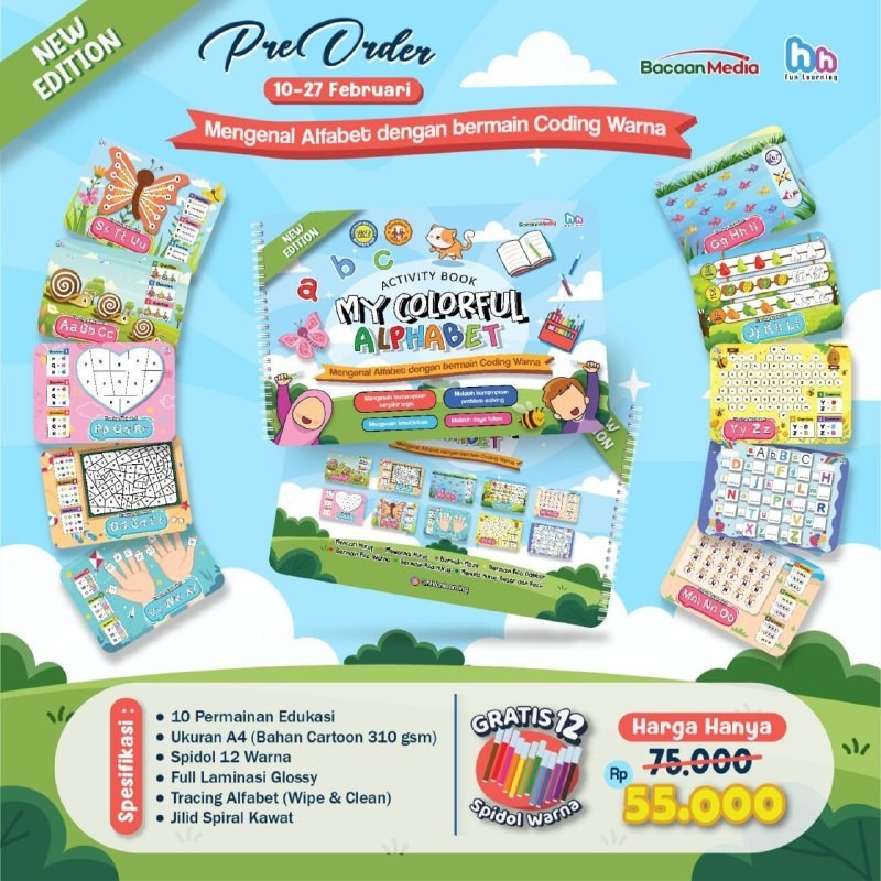 Jual MY COLORFUL Alphabet - Buku Aktivitas Anak Mewarnai Asah Otak ...