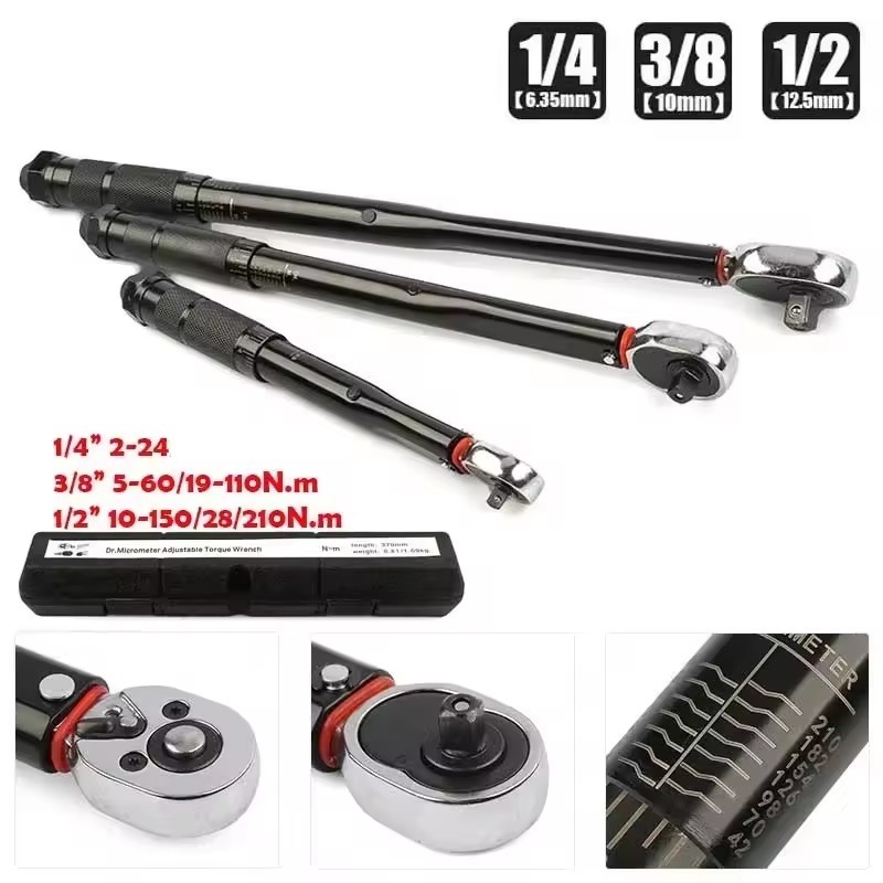 Jual Torque Wrench 1/2'' 3/8'' 1/4'' Torsi Preset Torsi Kunci Pas Drive ...
