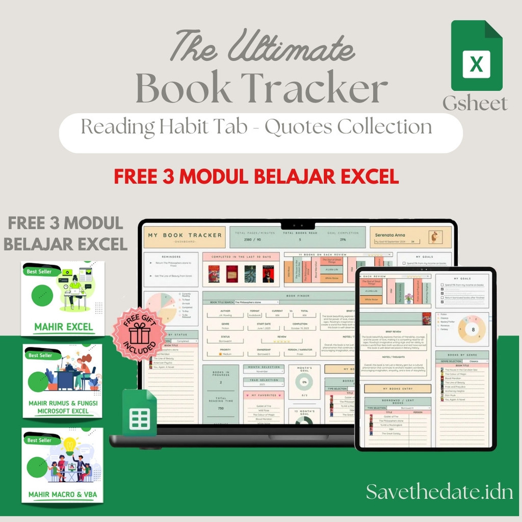 Jual Termurah Google Sheet Ultimate Digital Reading Tracker with Book ...