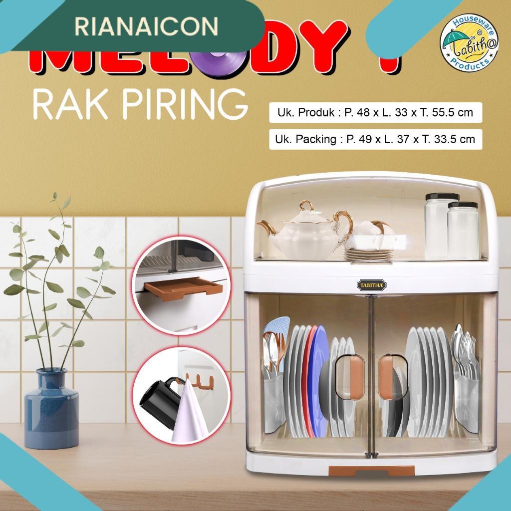 Jual Tabitha Rak Lemari Piring Jumbo Lemari Dapur Kaca Transparan Rak ...