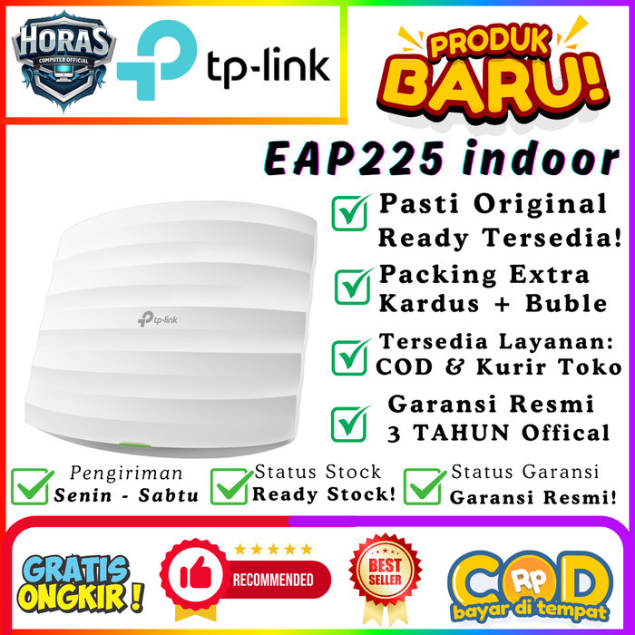 Jual TP-Link EAP225 HD Ceiling AC1350 Omada Gigabit Wi-Fi 6 PoE Passive ...