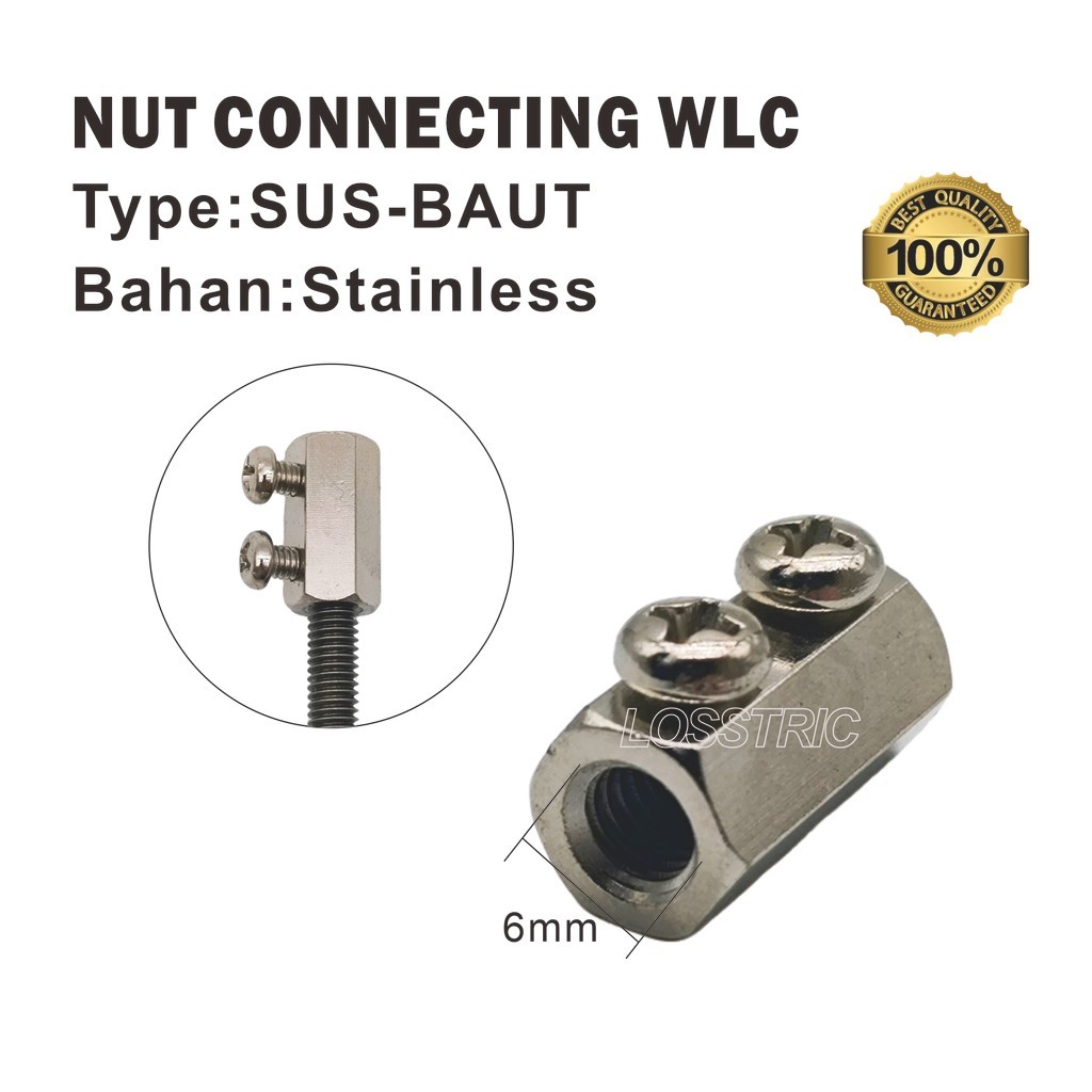 Jual WLC Nut Connecting Stainless /Baut Penyambung Stick Electrode WLC ...