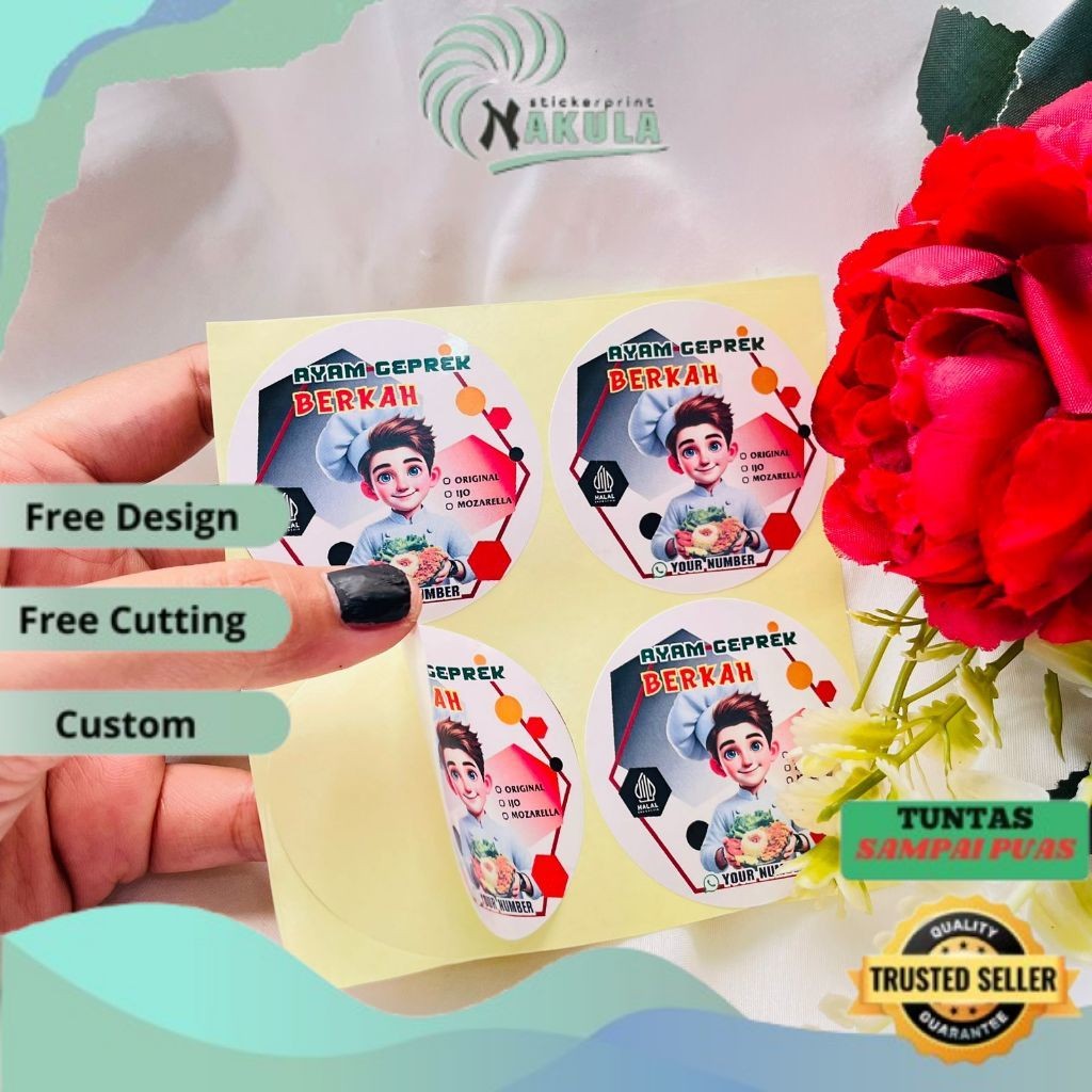 Jual NKL 2-4 Ready Stiker Makanan Ayam Geprek Label Box Kardus Catering ...