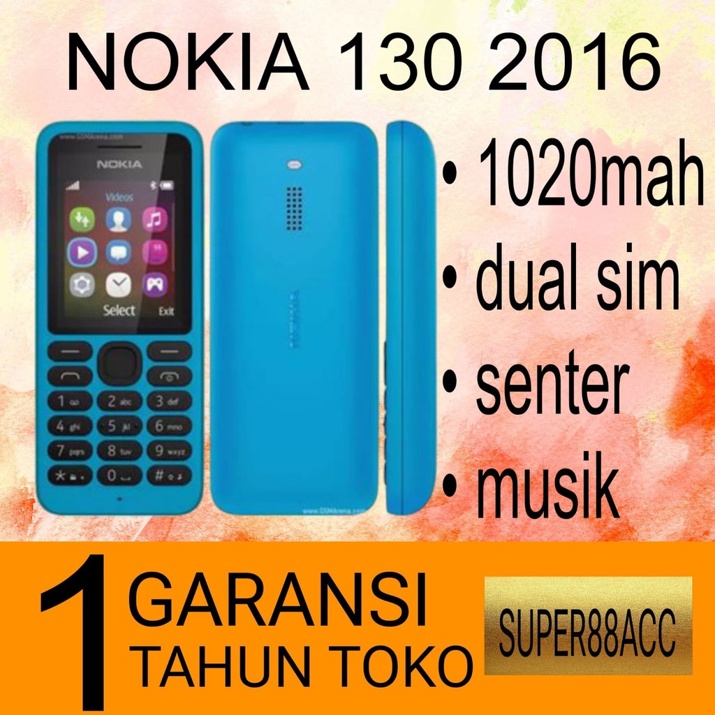 Jual HANDPHONE NOKIA 130 2016 JADUL DUAL SIM NEW BERGARANSI 1 TAHUN | Shopee Indonesia