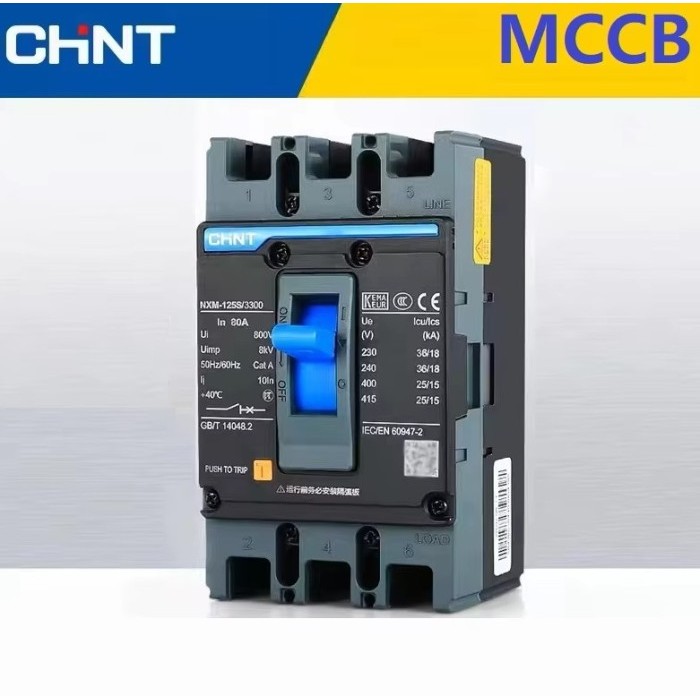 Jual CHINT MCCB Breaker Type NXM 125S/3300 3P 3 Phase Pole Breaking 25KA 80A 100A 125A Panel ...