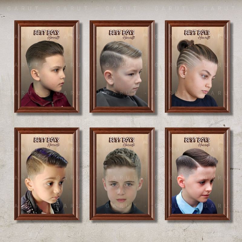 Jual ssswasna.berkah POSTER KAYU BARBERSHOP MODEL RAMBUT ANAK ANAK ...