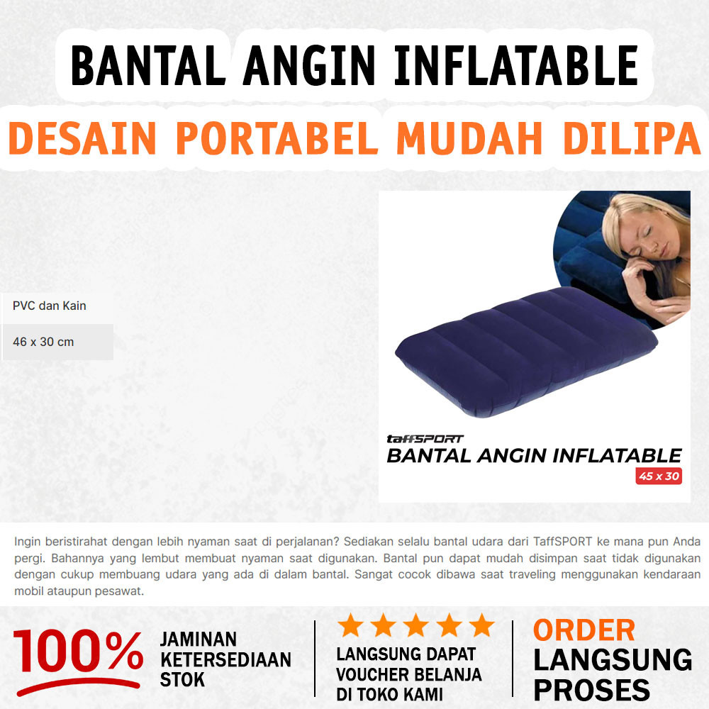 Jual Bantal Angin [ Bantal Leher Tiup , bahan PVC berkualitas] | Shopee ...