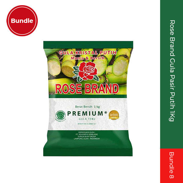 Jual Rose Brand Gula Pasir Putih 1kg bundle 8 | Shopee Indonesia