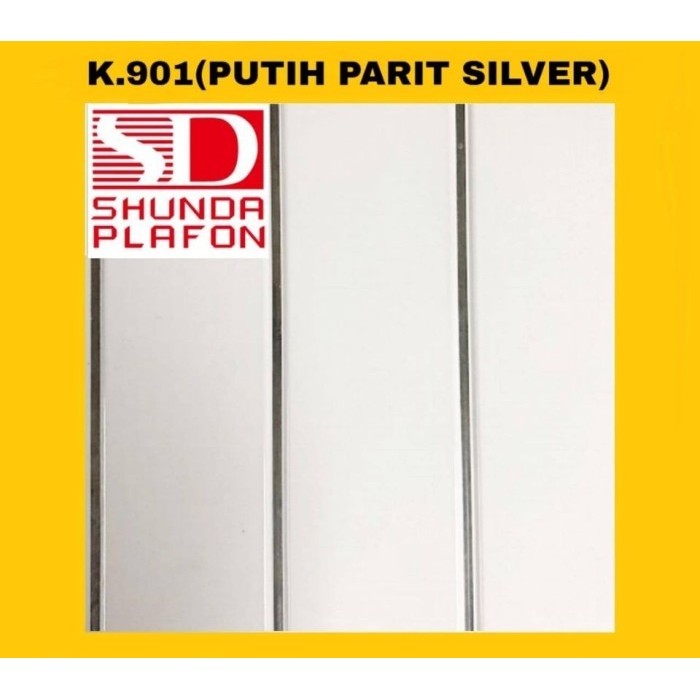 Jual Plafon PVC Shunda Kingfon K901 Putih Parit Silver | Shopee Indonesia