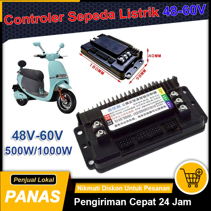 Jual Universal 48-60V Controler Sepeda Listrik 45A 500W/1000W Modul senyap gelombang sinus ...