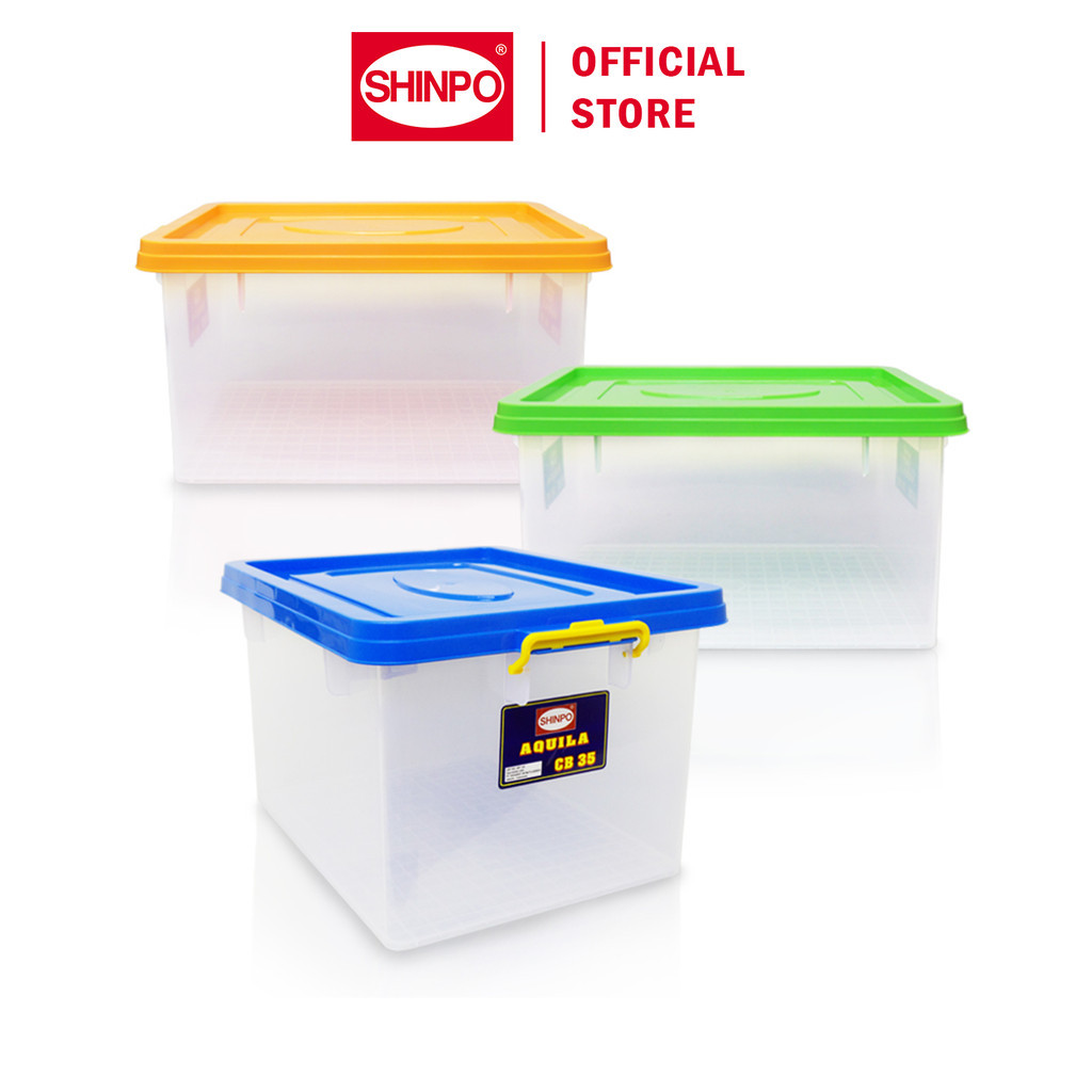 Jual SHINPO Aquila Container Box Plastik with Lock Klip Pengunci 35 L ...