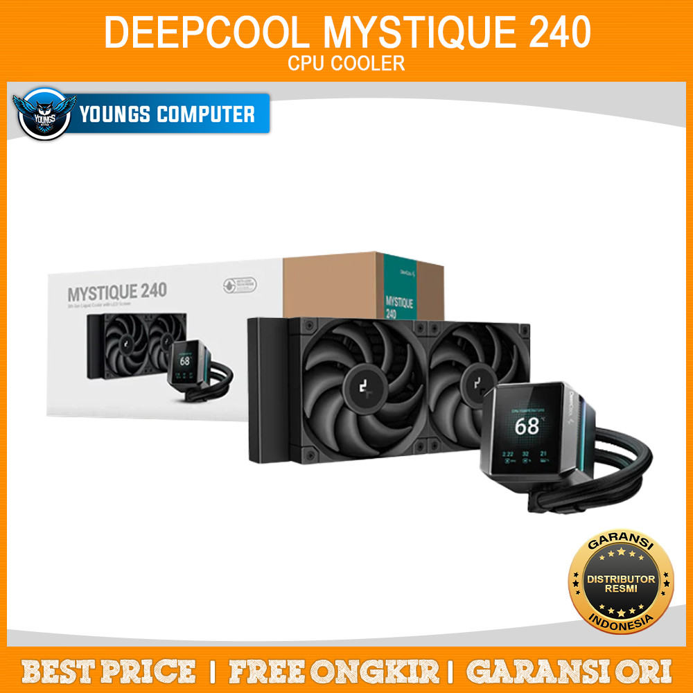 Jual CPU COOLER DEEPCOOL MYSTIQUE 240 | 240mm Liquid CPU Cooler With LCD Screen | Shopee Indonesia