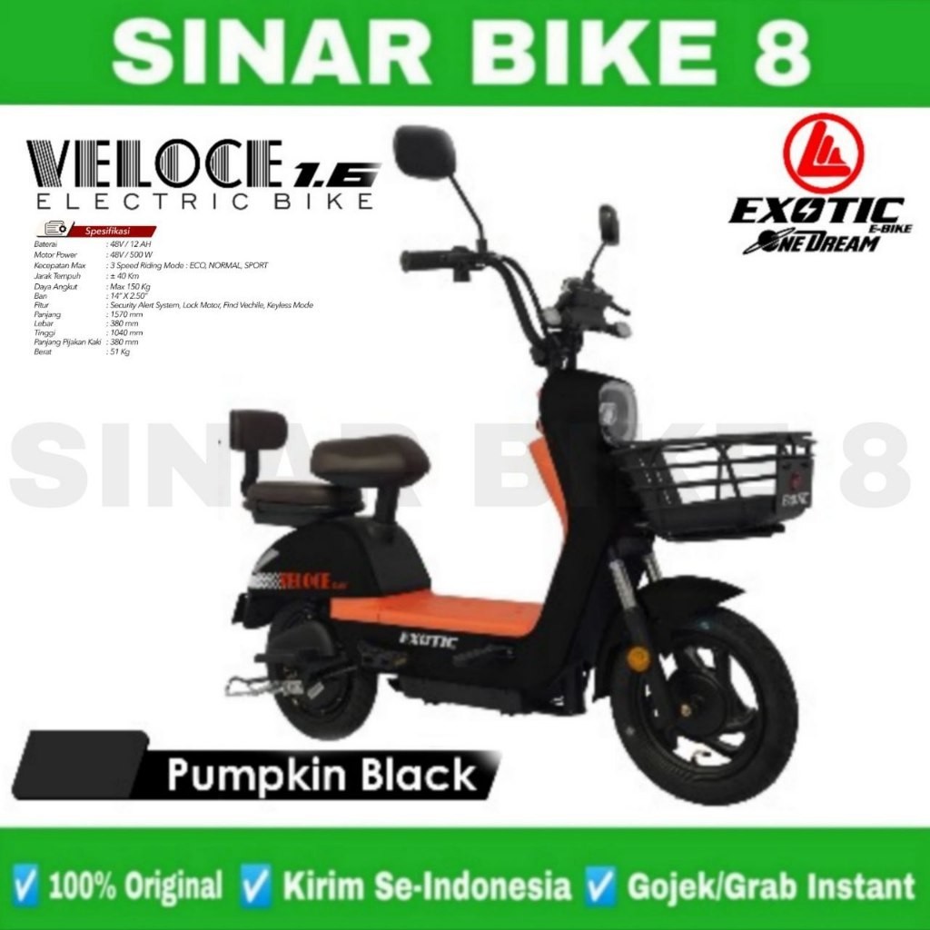 Jual Sepeda Listrik Exotic VELOCE V4 // VELOCE V3 // F 815//Cooltech ak ...