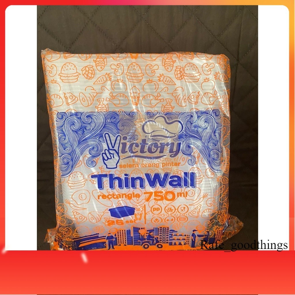 Jual (RECT) THINWALL KOTAK RECTANGLE 750ml / TEMPAT MAKAN PERSEGI ...