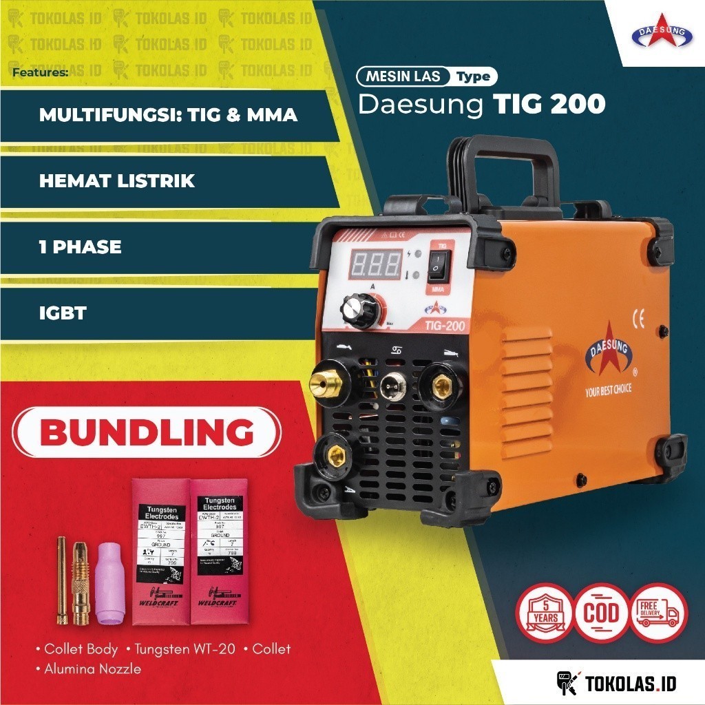 Jual Mesin Travo Las Inverter Daesung TIG ARGON TIG 200 TIG200 TIG-200 ...