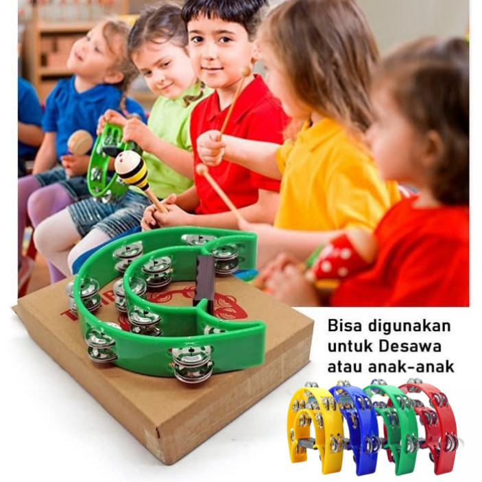 Jual Alat Musik Tamborin Tambourine Kecrek Double Ring Kecrekan 40 ...
