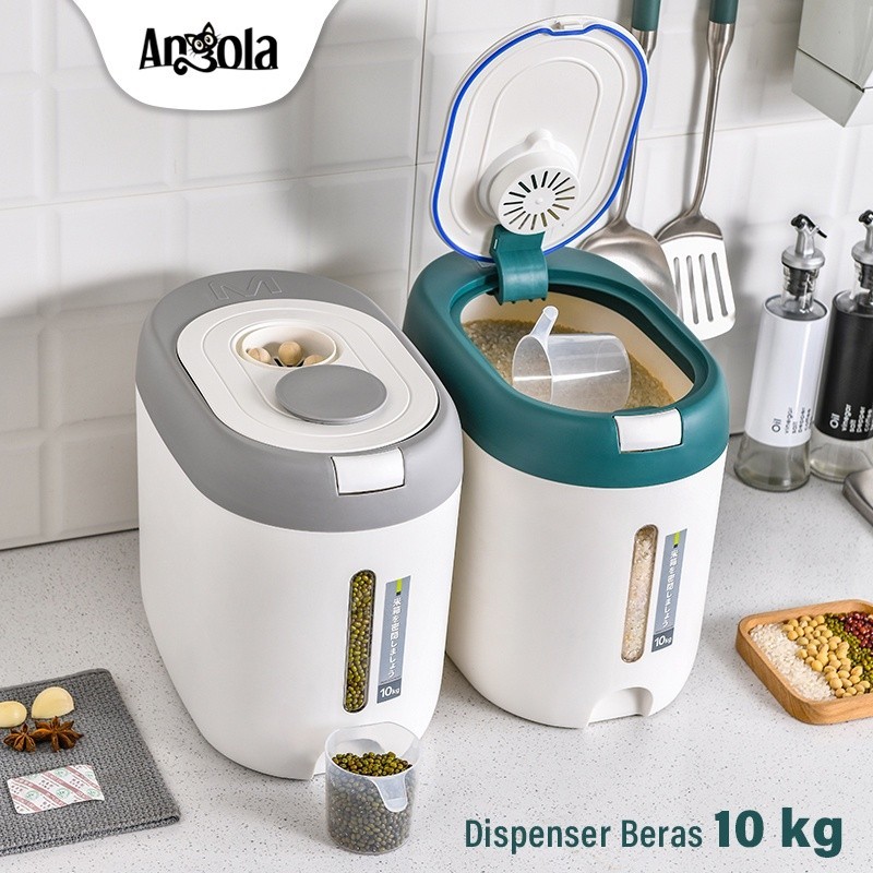 Jual Angola Dispenser Beras 10 KG Rice Dispenser E97 Tempat Wadah Penyimpanan Beras Rice Bucket ...