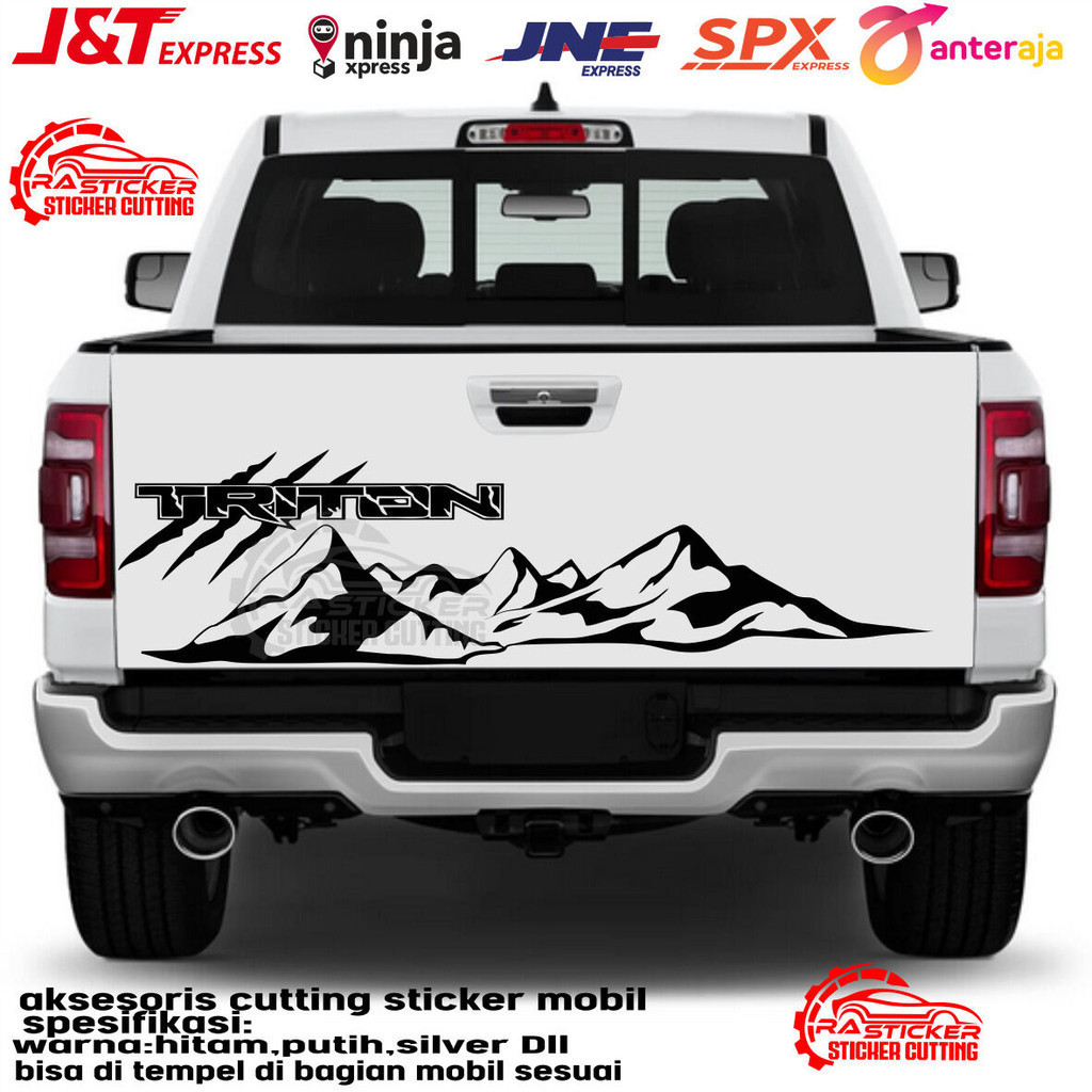 Jual Stiker cutting sticker mobil triton ranger 4x4 d,max motif gunung ...