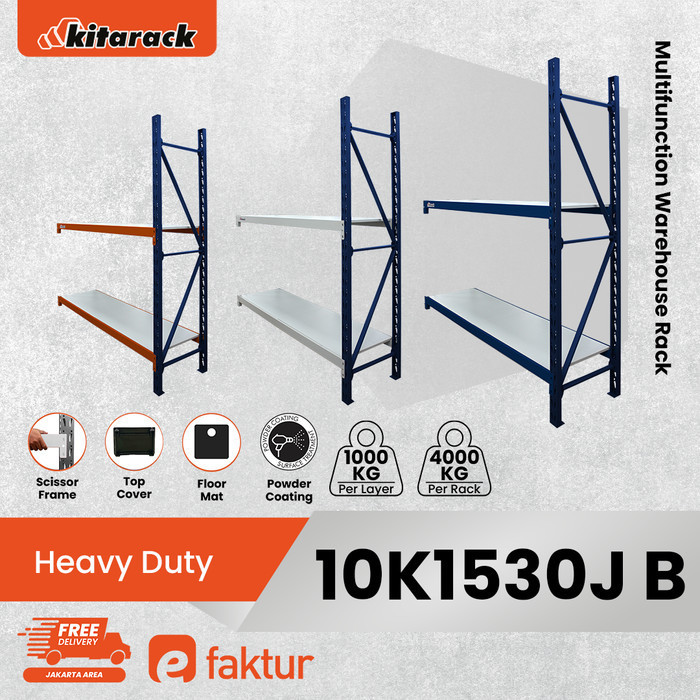 Jual Rak Gudang Besi 1 Ton 3M P. 1.5M Rack Gudang 4 Susun Jointer Rak ...