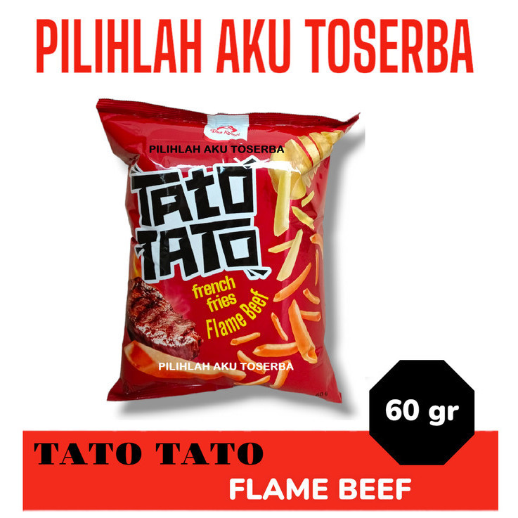 Jual TATO TATO FLAME BEEF Keripik Kentang Goreng 60 gr - ( HARGA 1 PCS ...