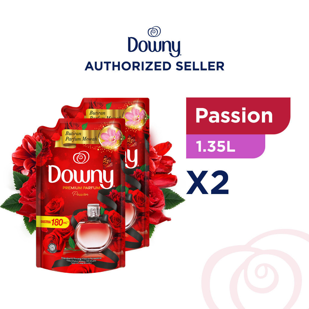 Jual Downy Pelembut dan Pewangi Pakaian Konsentrat Premium Parfum Passion 1.35L x 2 pcs | Shopee ...