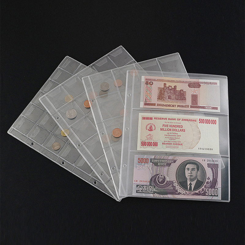 Jual 3-Hole Banknote Album Loose-Leaf Sold One By One Pages Paper Money ...