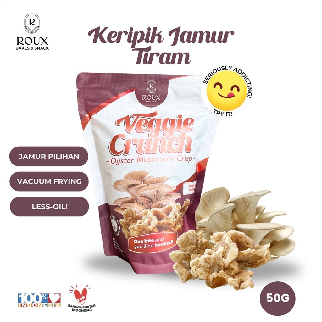 Jual Veggie Crunch Keripik Jamur Tiram 50g ( Kripik Jamur / Oyster ...