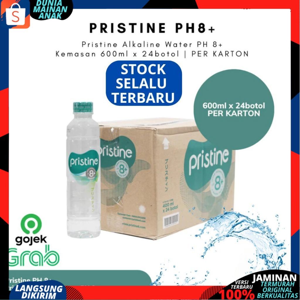 Jual DMA Air Mineral PRISTINE PH 8+ 600 ML Isi 24 Botol PER DUS PER ...