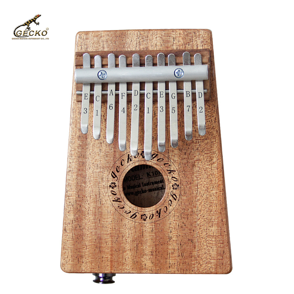 Jual Gecko 10 Key Kalimba African solid mahogany Thumb Piano Finger ...