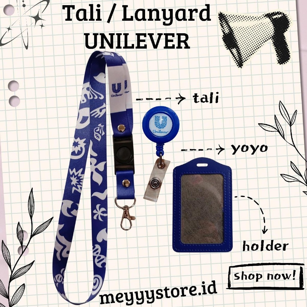 Jual READYYY Tali Gantungan ID CARD / Lanyard UNILEVER Motif Biru ...