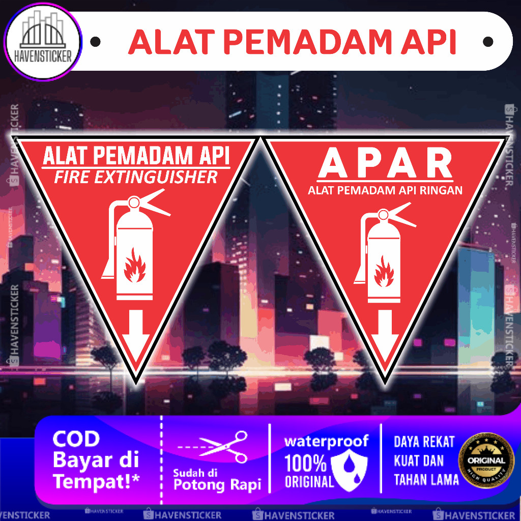 Jual Stiker Anti Air Waterproof Apar - Petunjuk Alat Pemadam Api Ringan ...
