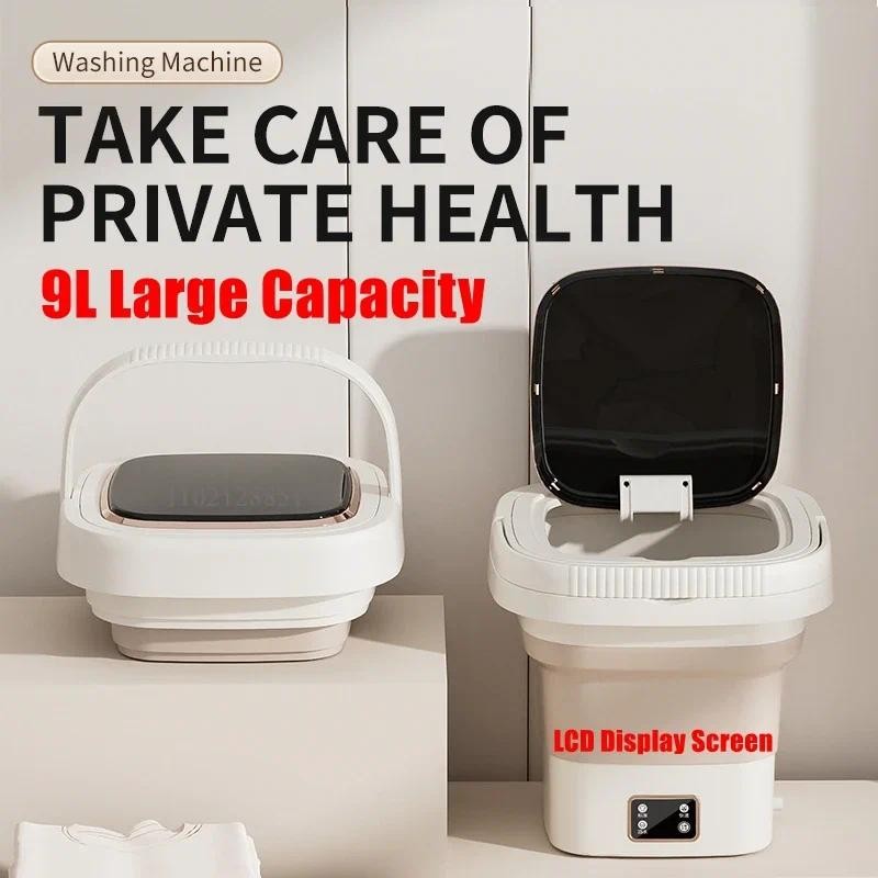 Jual Foldable Portable Washing Machine With LCD Display Spin Dryer ...