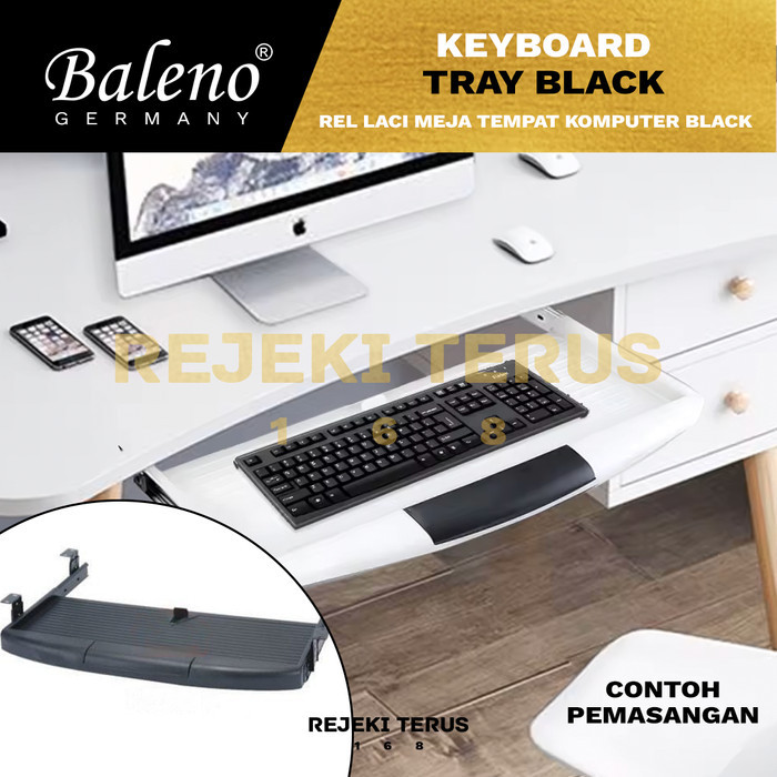 Jual Keyboard Tray / Tempat Keyboard Komputer HITAM Rel Laci Tempat ...